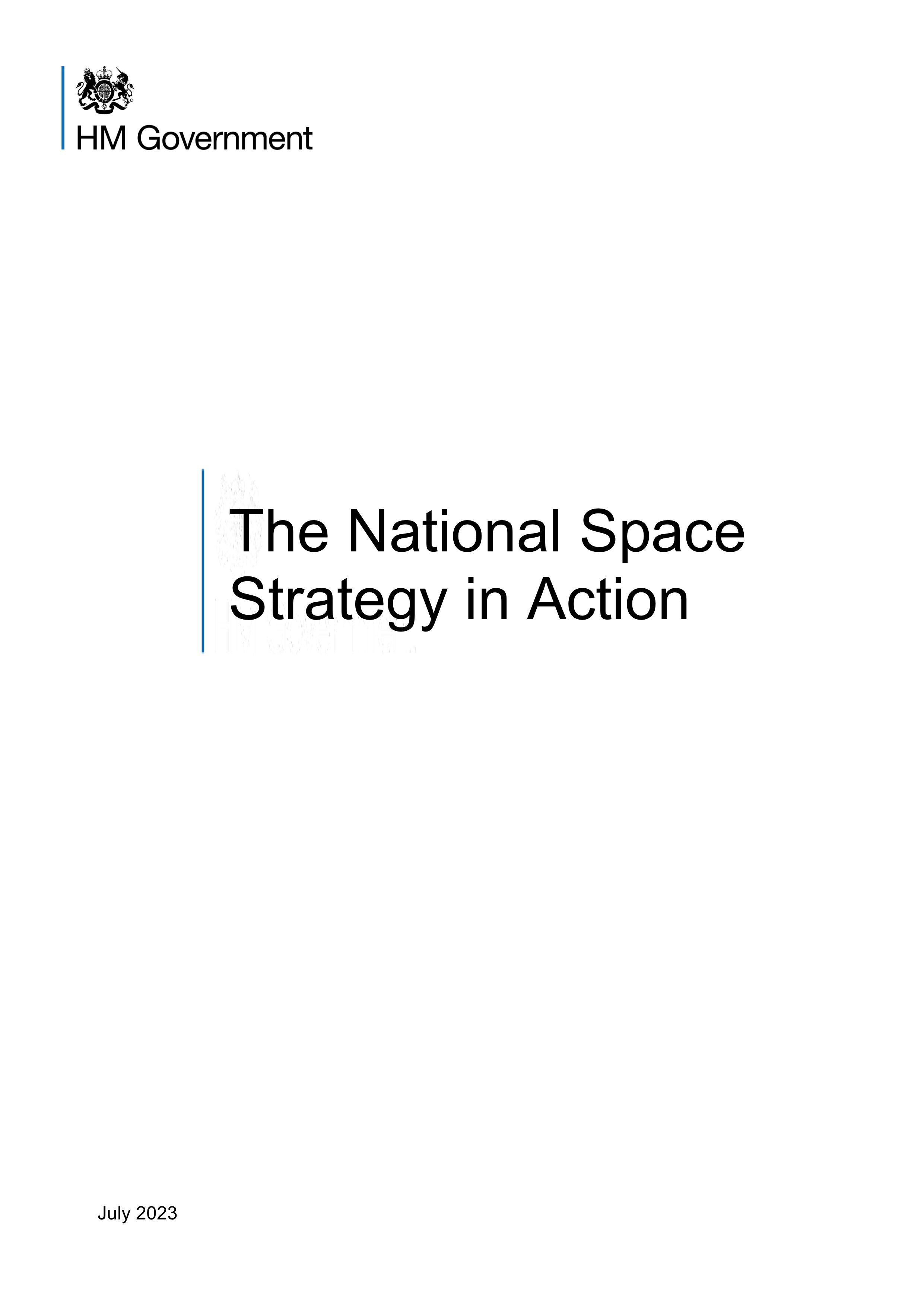 Report: The National Space Strategy in Action (UK GOV 2023) | New Space ...